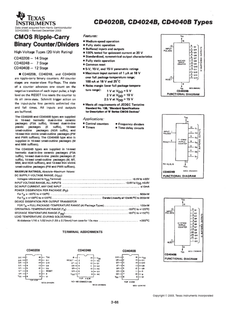 Cd4040be Pdf