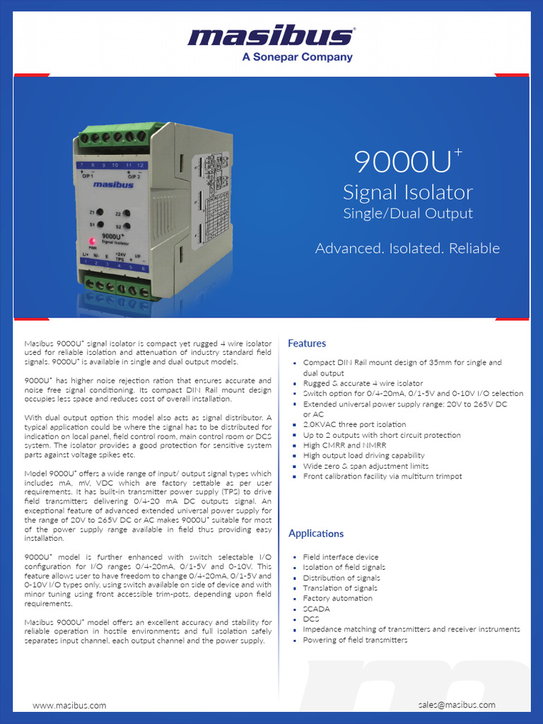 9000U R4F 0222 Signal Isolator | PDF