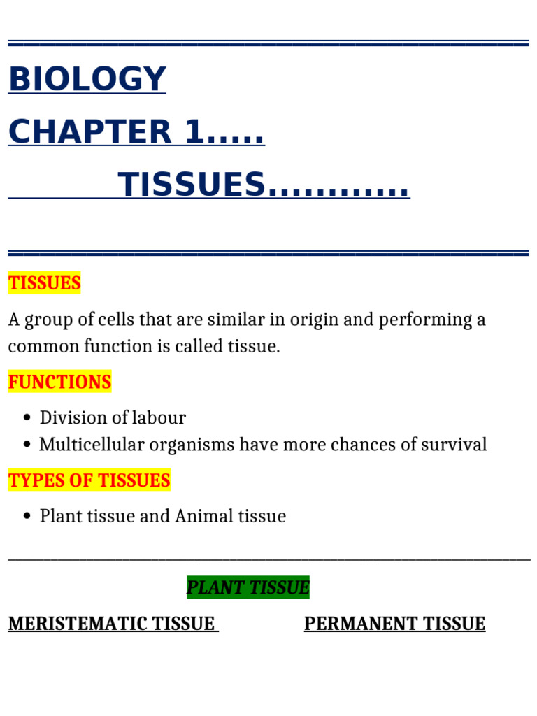 Biology, Tissue | PDF