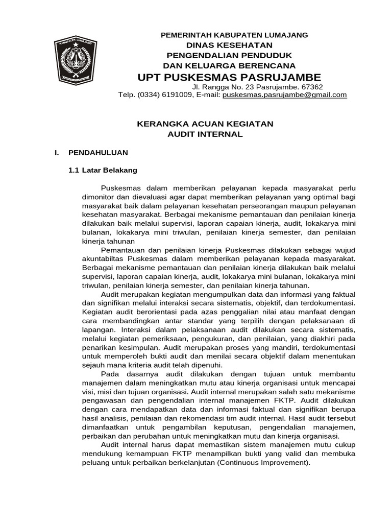 Kak Audit Internal 2023 | PDF