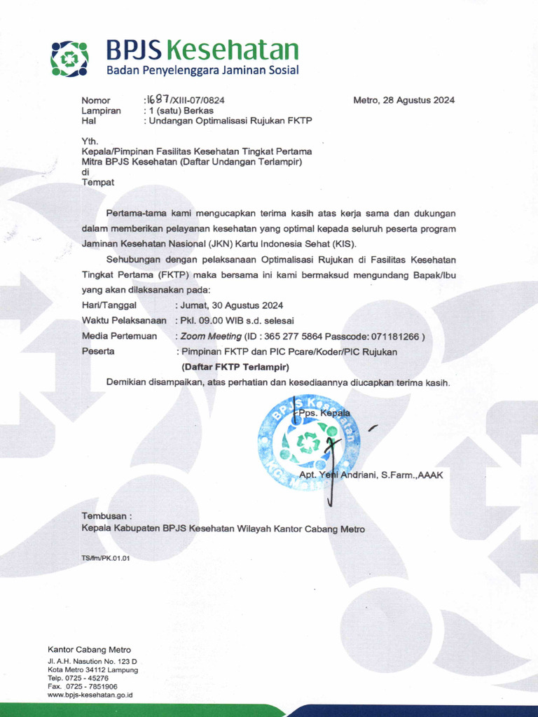 Undangan Optimalisasi Rujukan FKTP | PDF