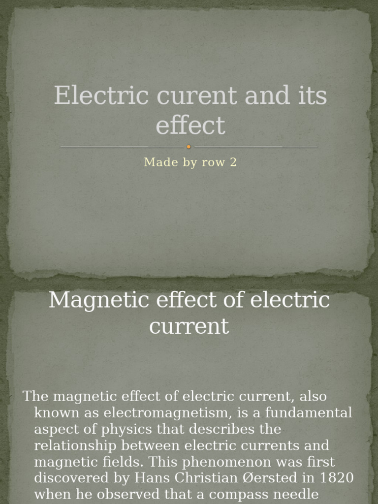 Magnetic Effect of Electric Current | PDF