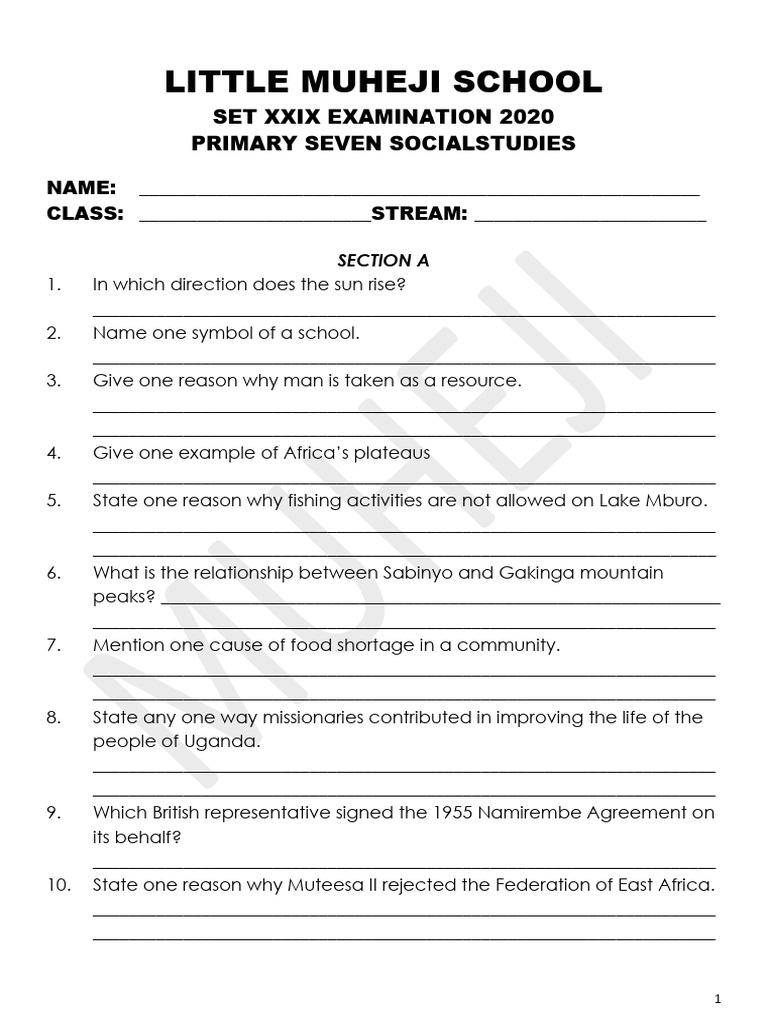 P.7 SST Set Xxix | PDF