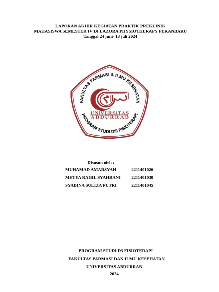 Laporan Preklinik Lazora | PDF