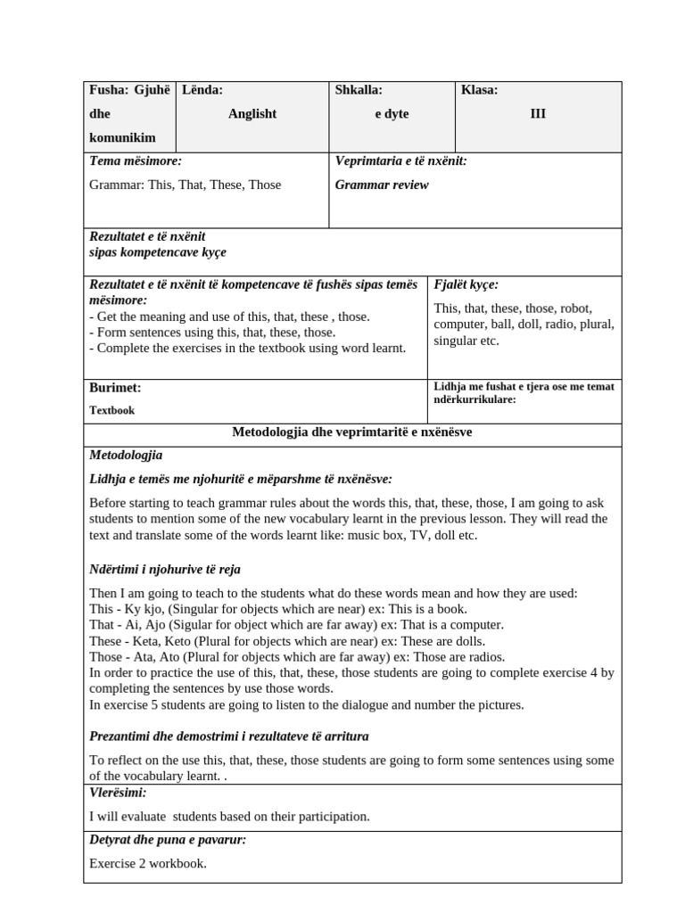 22-Grammar This, That, These, Those | PDF | Language Arts & Discipline