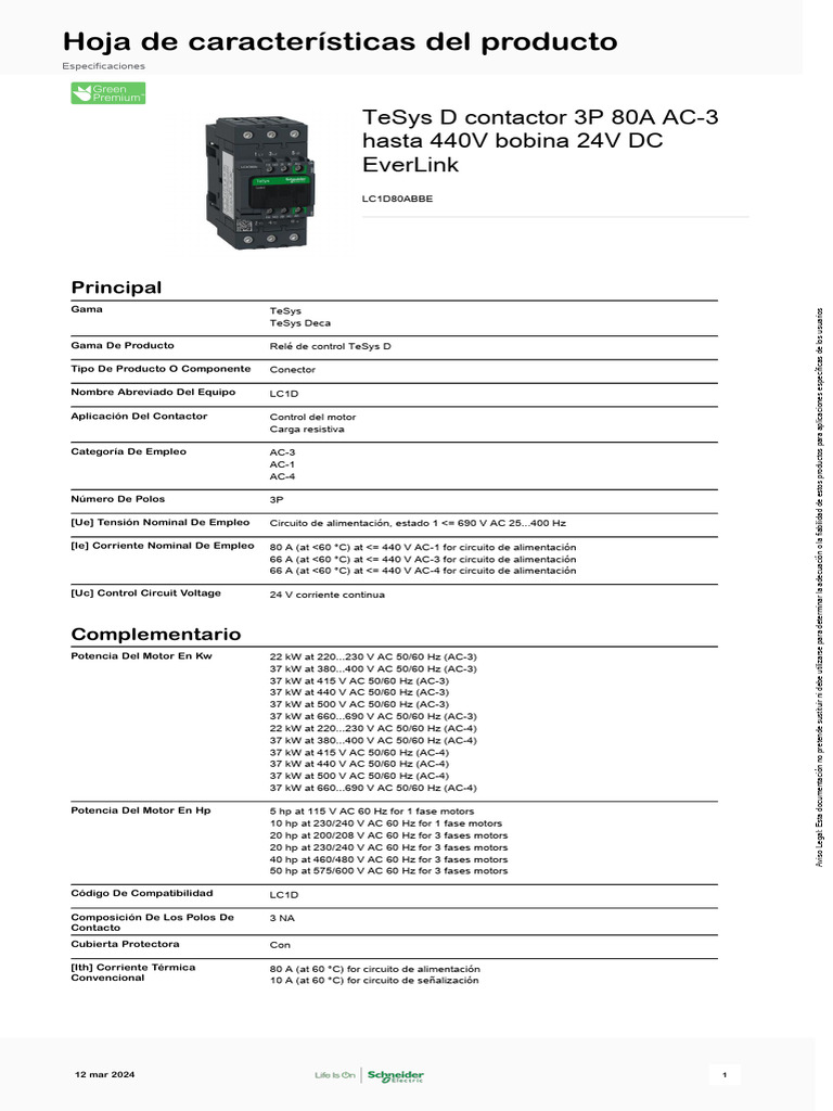 Schneider Electric - TeSys-D-TeSys-Deca-Control-tallas-1-2-y-3 ...
