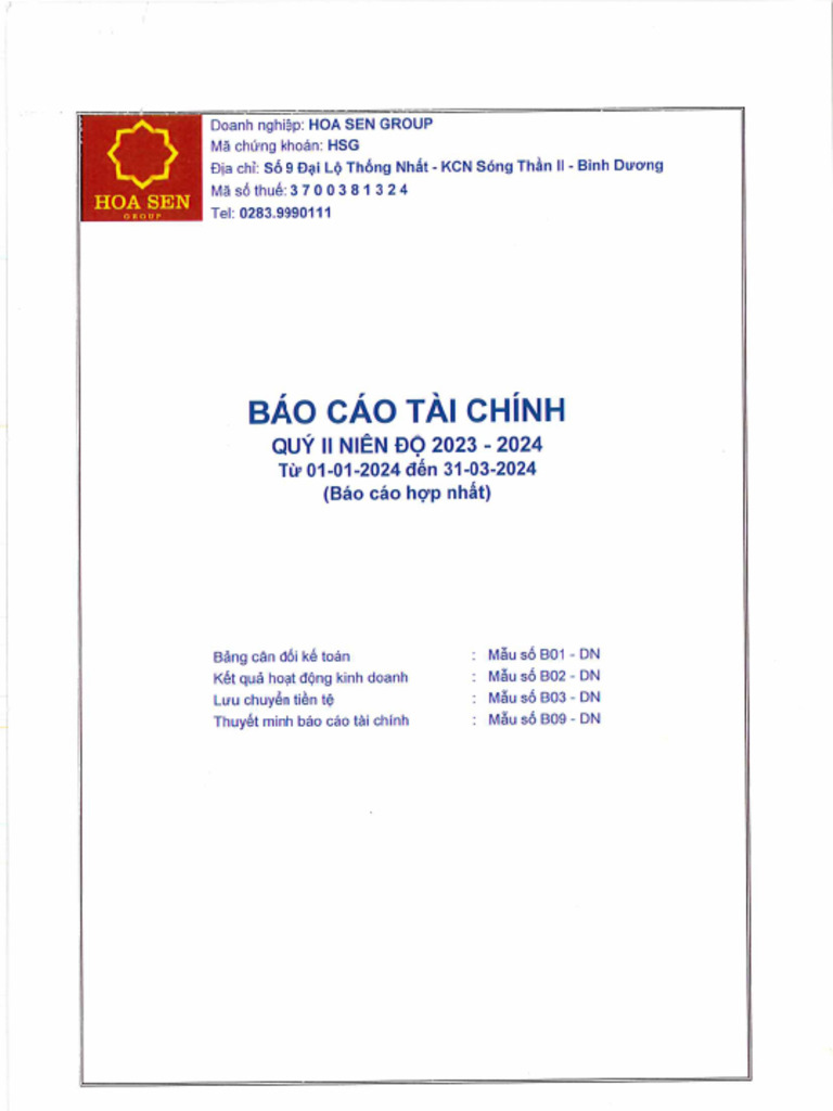 BCTC Hoa Sen | PDF