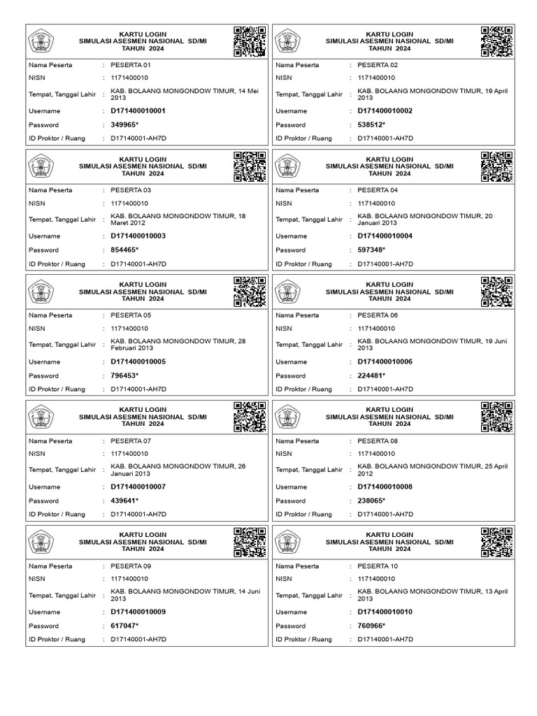 SIMULASI Asesmen Nasional - Tahun 2024 | PDF