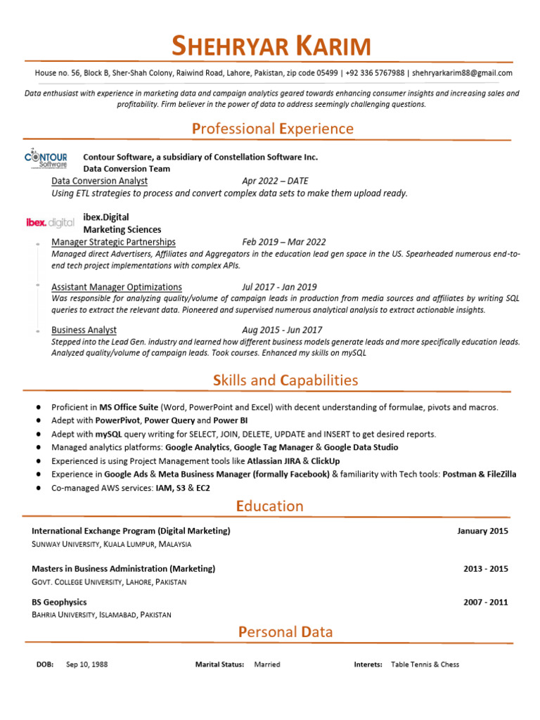 Shehryar Karim Resume | PDF