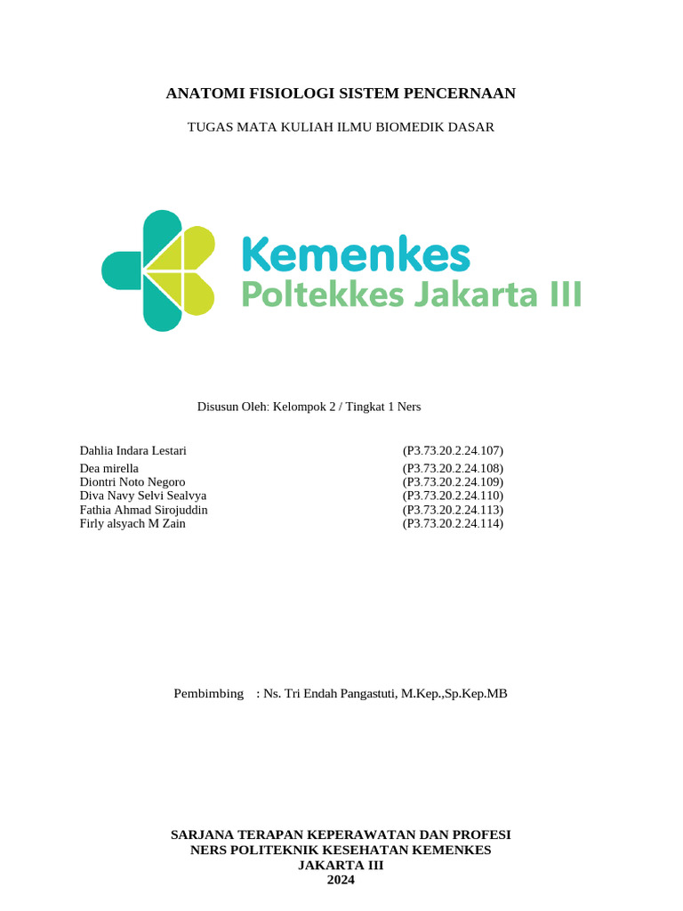 MAKALAH SISTEM PENCERNAAN. (Kel 10) | PDF