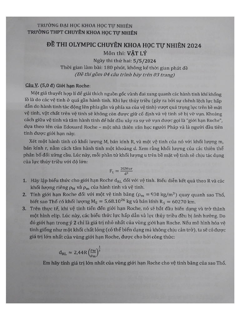 De Olympic KHTN 2024 Buoi 2 | PDF