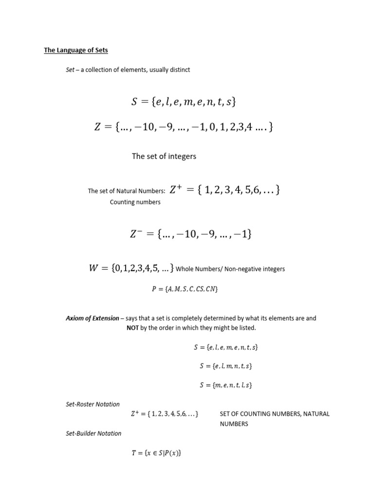 The-Language-of-Sets | PDF