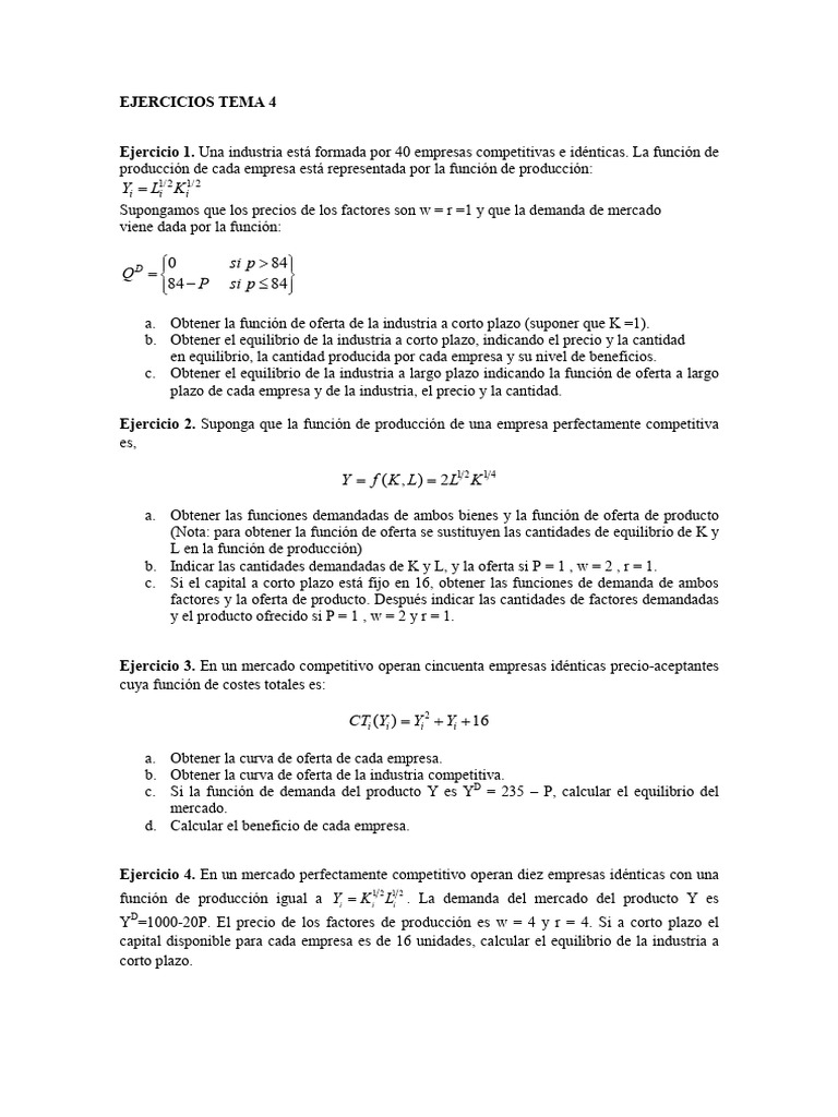 Ejercicios Tema 4 | PDF