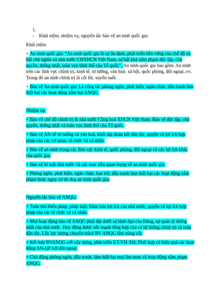 Đề Cương Anqp hp1 | PDF