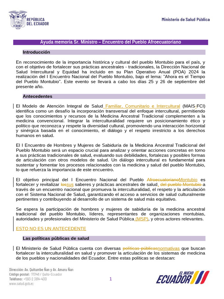 Copia de Ayuda Memoria Encuentro Nacional-Aprob | PDF