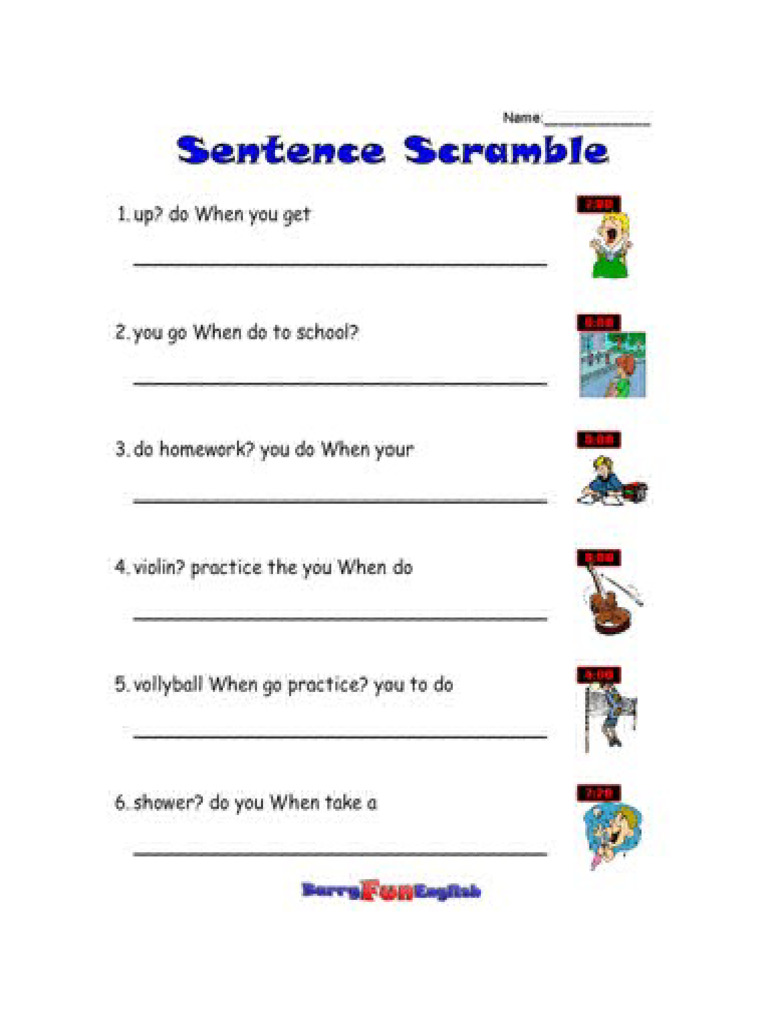 English Make Sentences Pdf