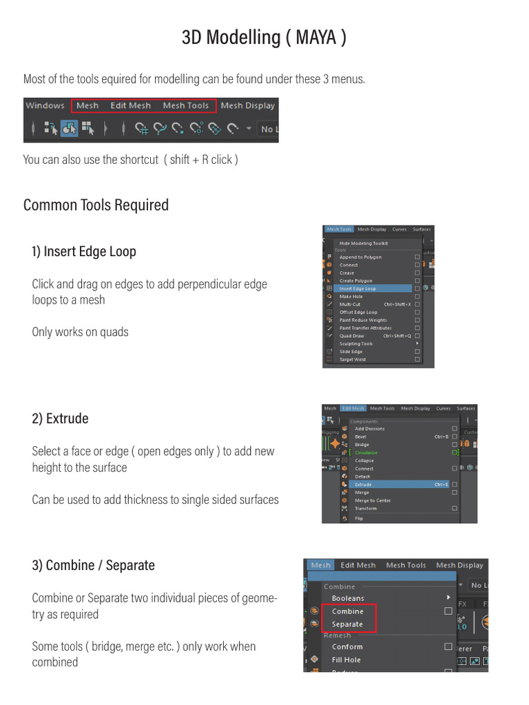 MAYA Modelling SM | PDF