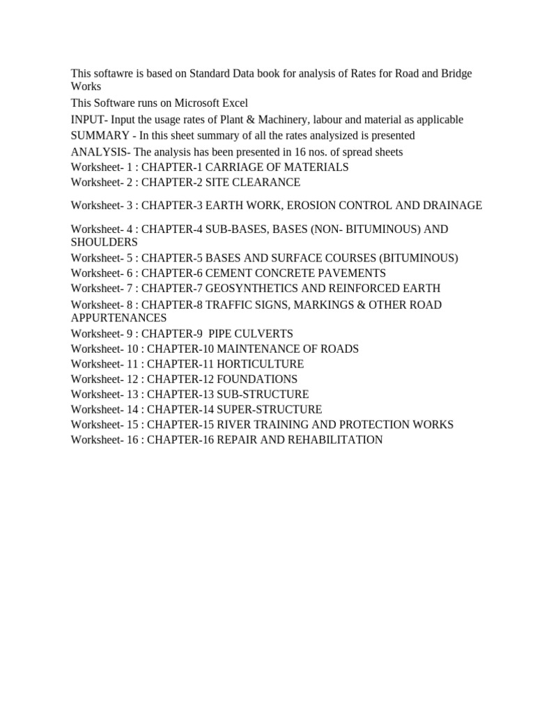 Standard Data Book (Road & Bridge) | PDF