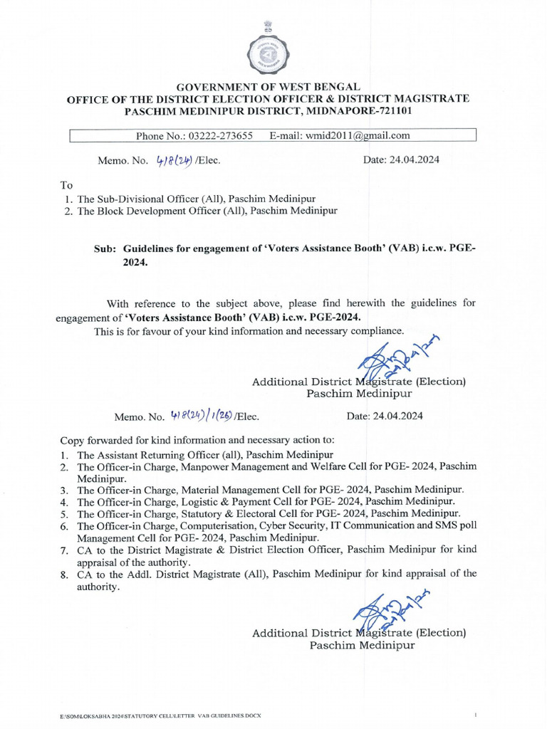 Guidelines For Engagmement of Voters Assistance Booth | PDF