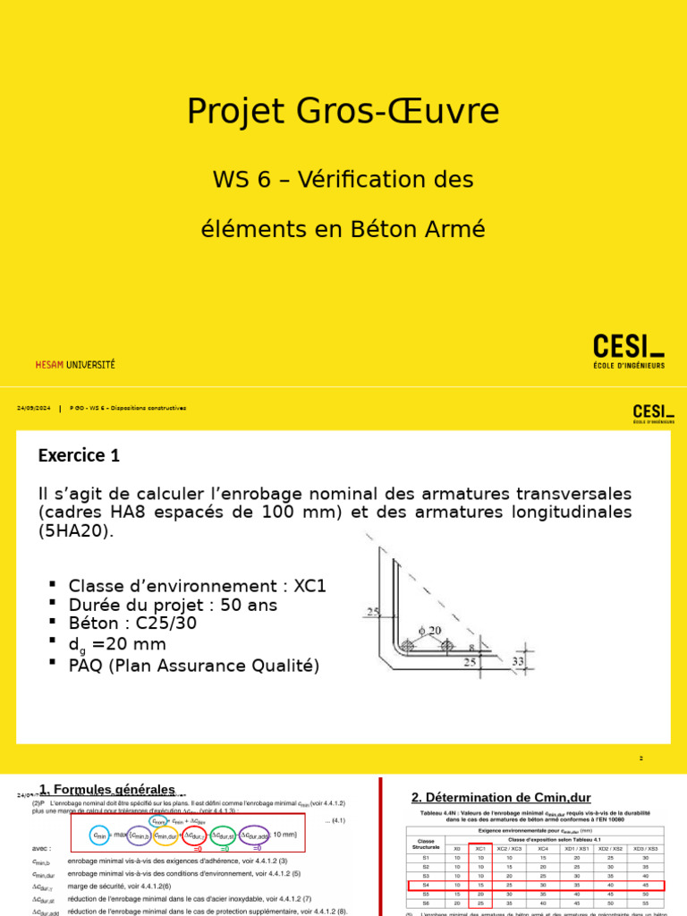 WS6 Dispositions Constructives Poteaux Voiles Corrections 2024-NMN | PDF