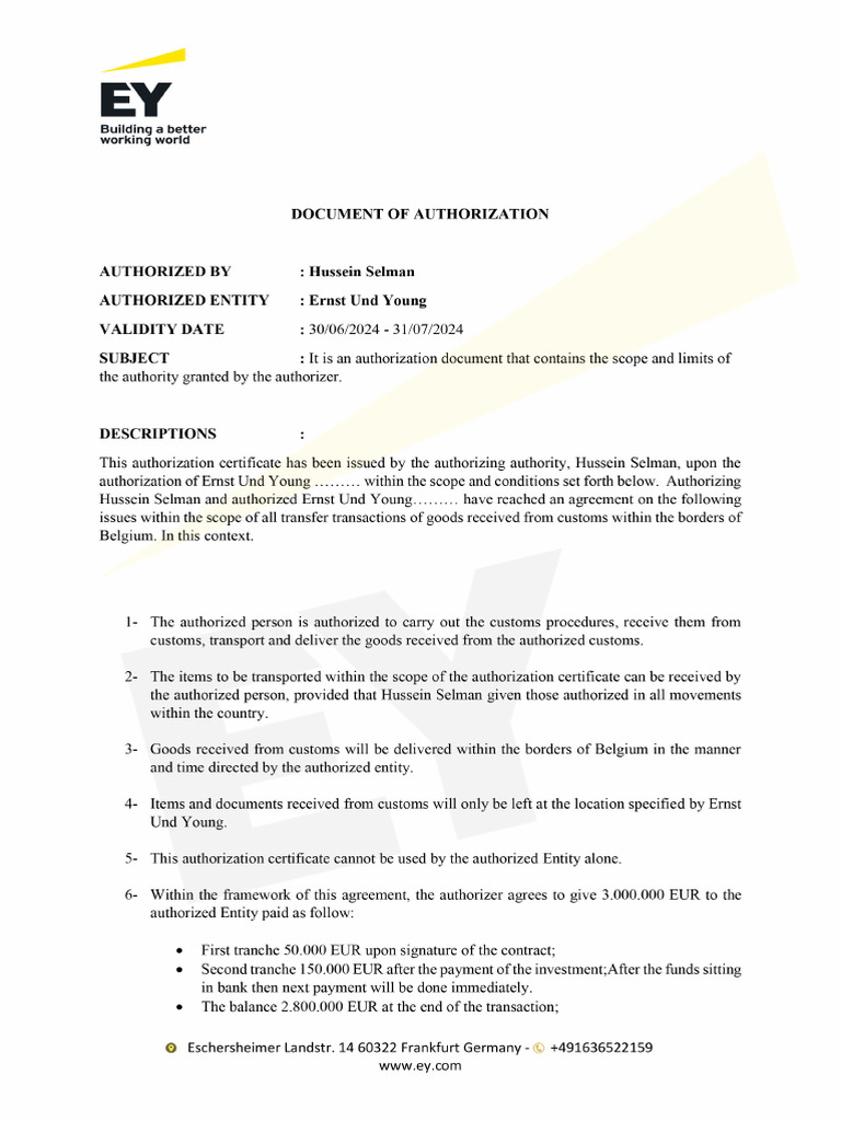 Document of Authorization | PDF