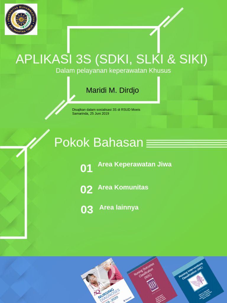 Aplikasi 3S (SDKI SLKI Dan SIKI) Dalam Pelayanan Keperawatan Di Area ...