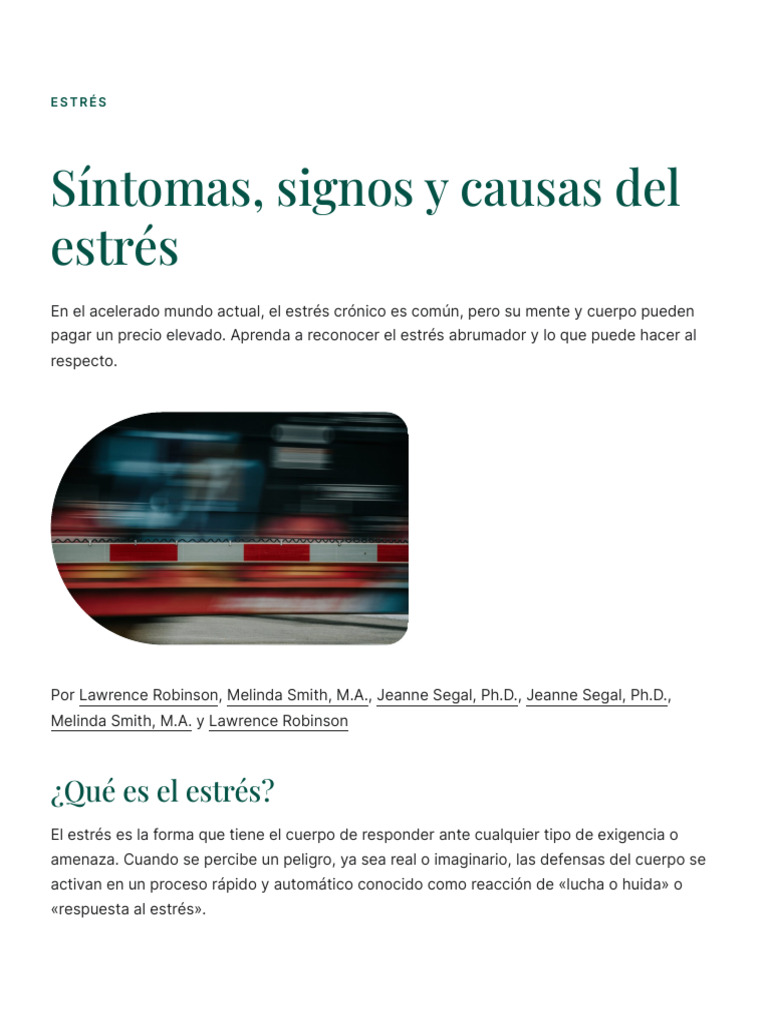 Síntomas, Signos y Causas Del Estrés | PDF
