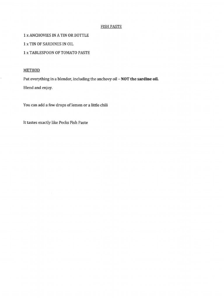 Fish Paste Recipe | PDF