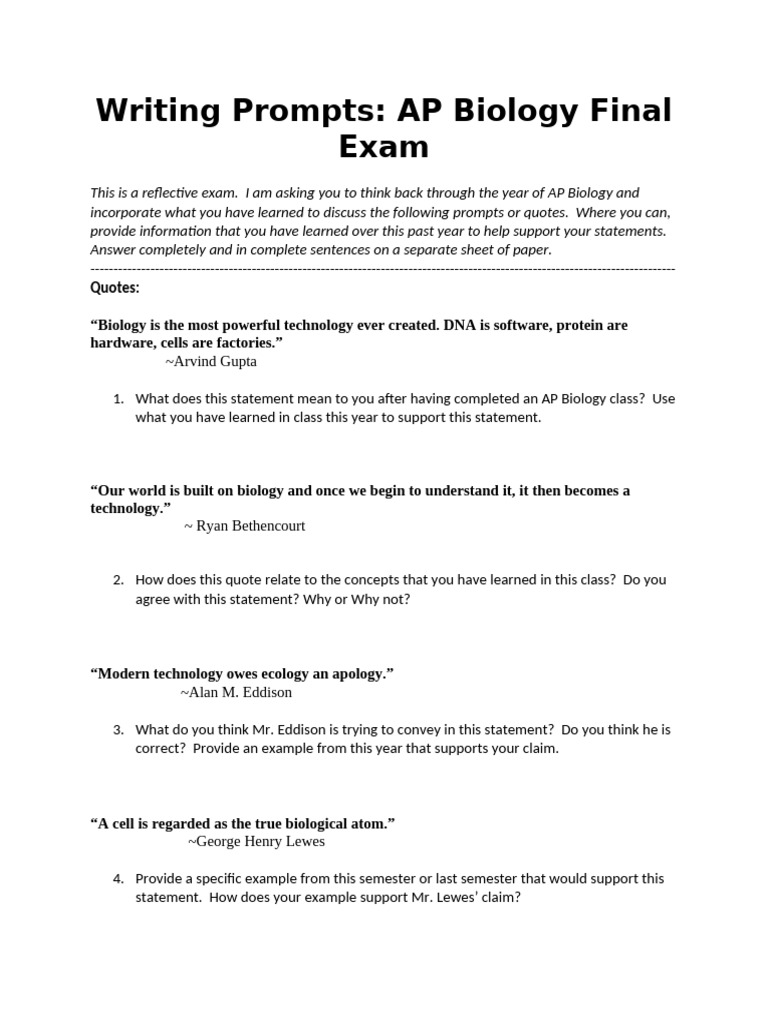 Ap Bio Final | PDF