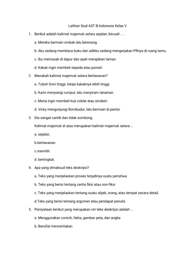 Latihan Soal AST Bindo Afi | PDF