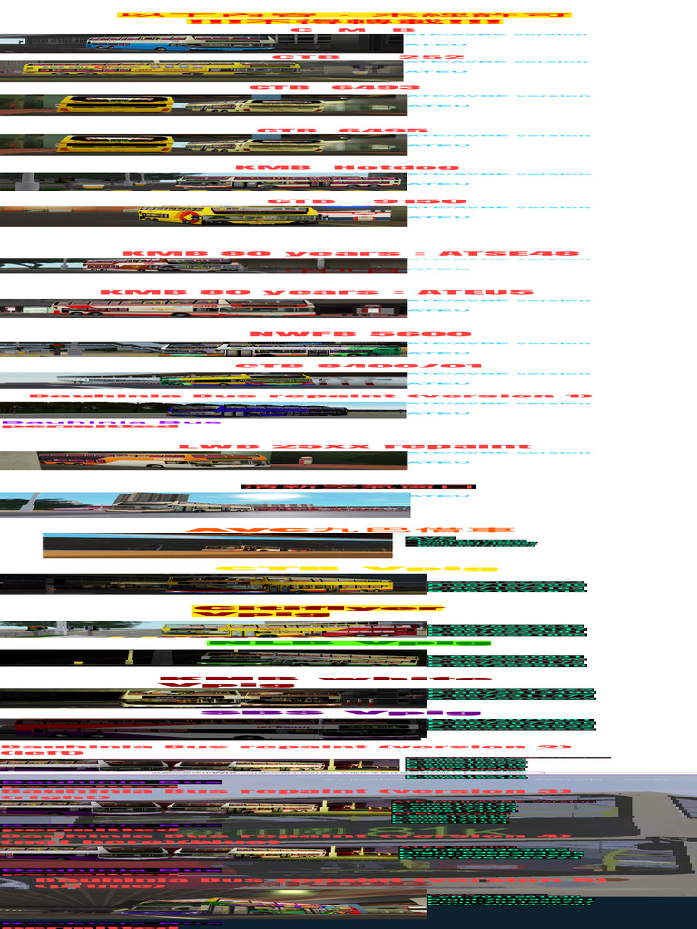 Bus Repaint Codes for CTB 6495/8400 | PDF | Bus Transport