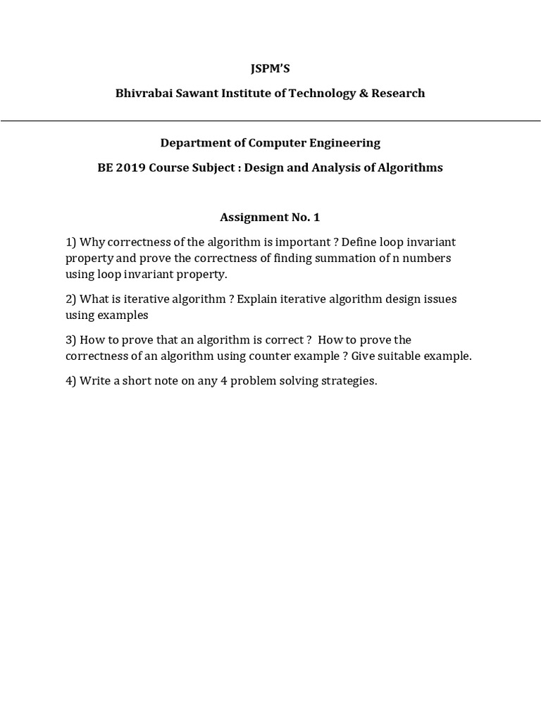 DAA Assignment1 1 | PDF