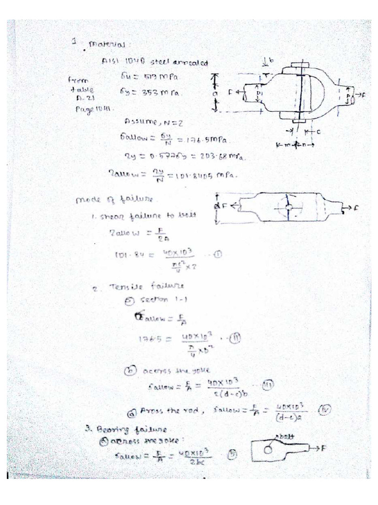 Machine Design Problem Class 2 | PDF