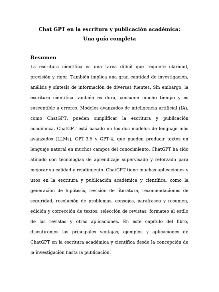 Chat GPT Academic Writing | PDF