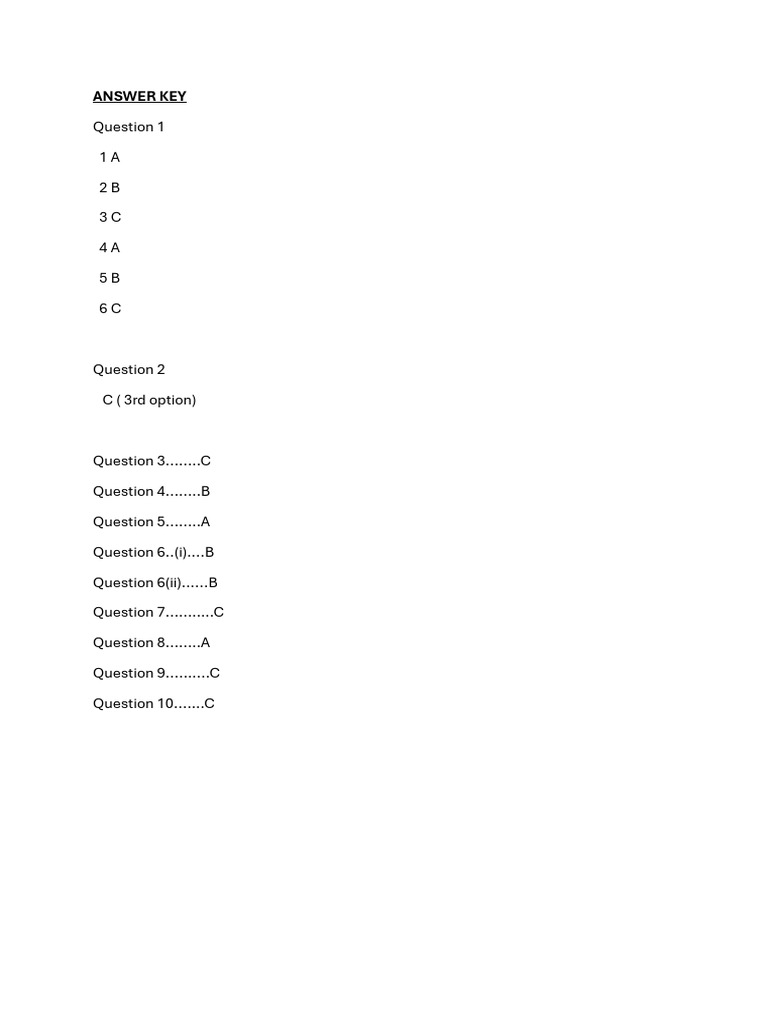 Answer Key | PDF