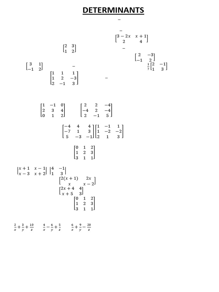 Determinants Assignment | PDF | Matrix (Mathematics) | Teaching Methods & Materials