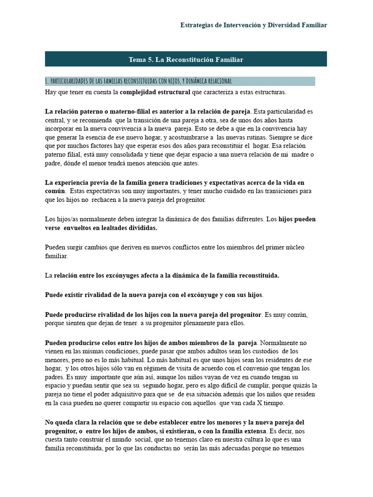Tema 5 EIF | PDF | Familia | Salud y bienestar