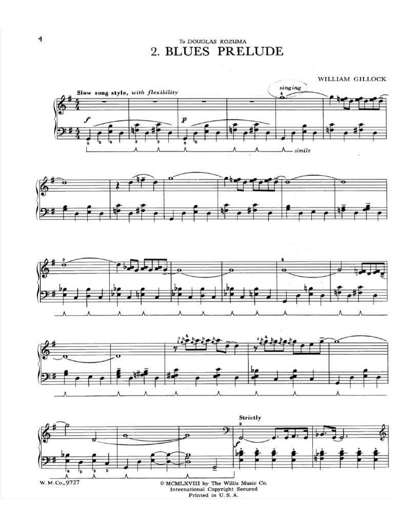 15. 蓝色心情 - 威廉·吉洛克 Blue Prelude - William GILLOCK | PDF