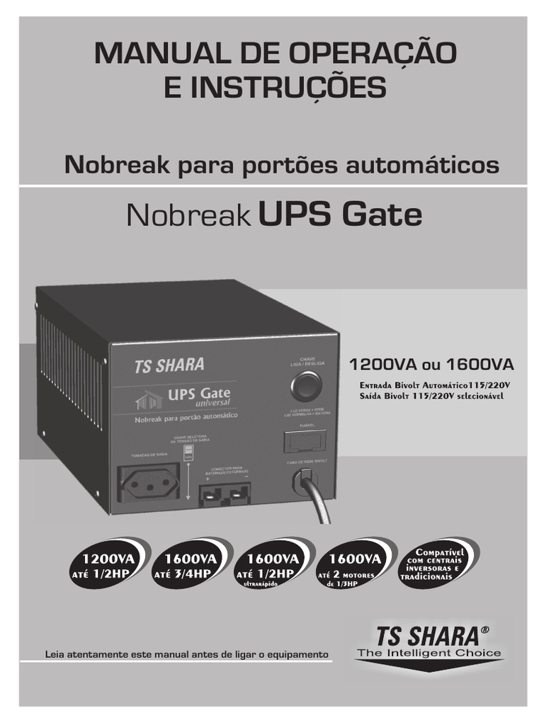 Manual Ups Gate Universal 1200 1600 | PDF