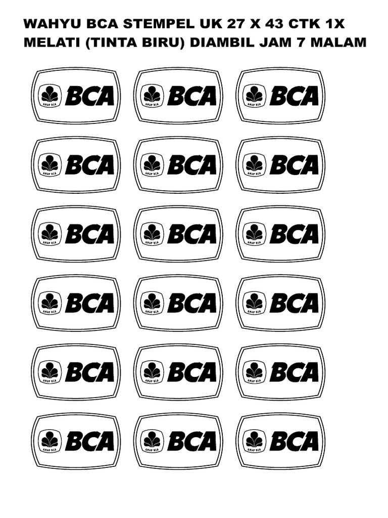Bca Stempel Mel | PDF