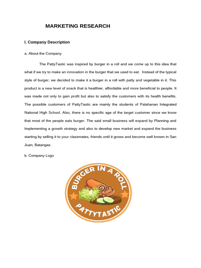 Marketing Research Pdf Hamburgers Vitamin