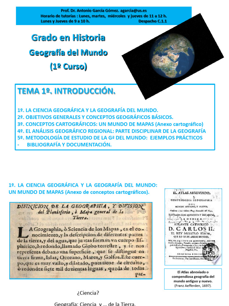 Tema 1 de Geografía Del Mundo (2022) Prof. AGG | PDF