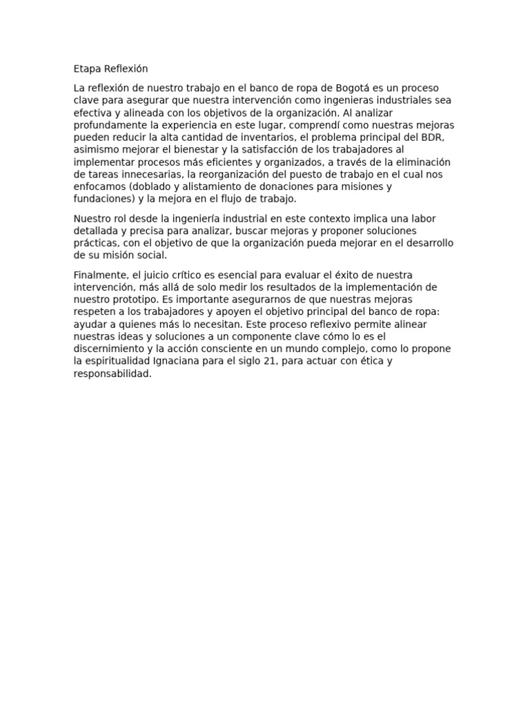 Etapa Reflexión | PDF