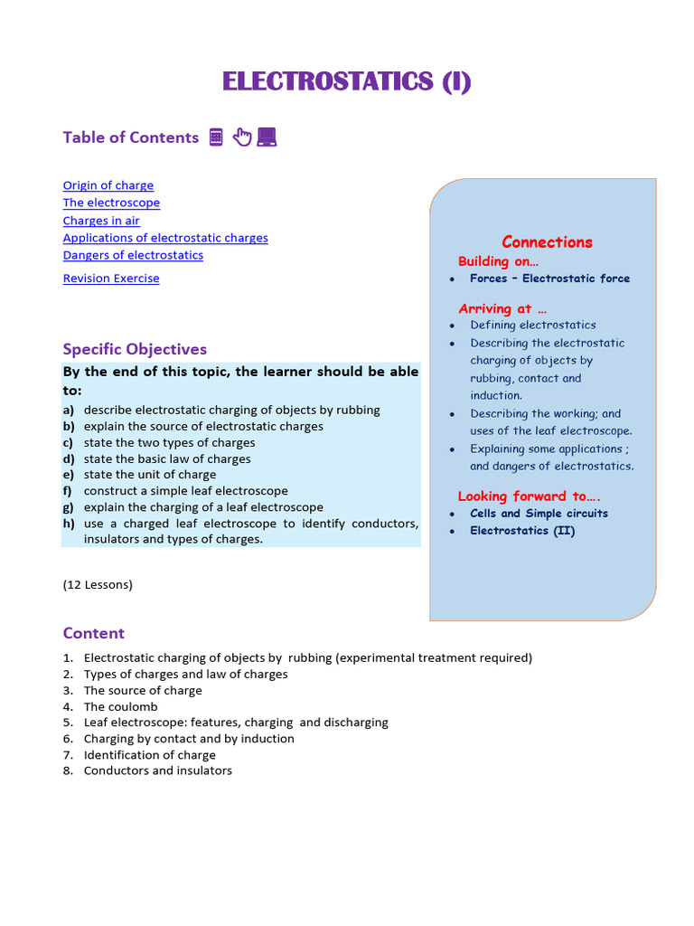 1.09 Electrostatics (I) | PDF