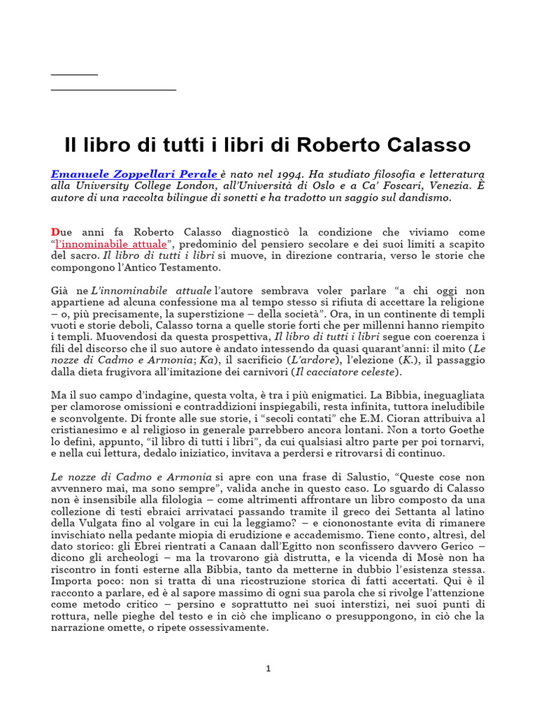 Il Libro Di Tutti I Libri | PDF