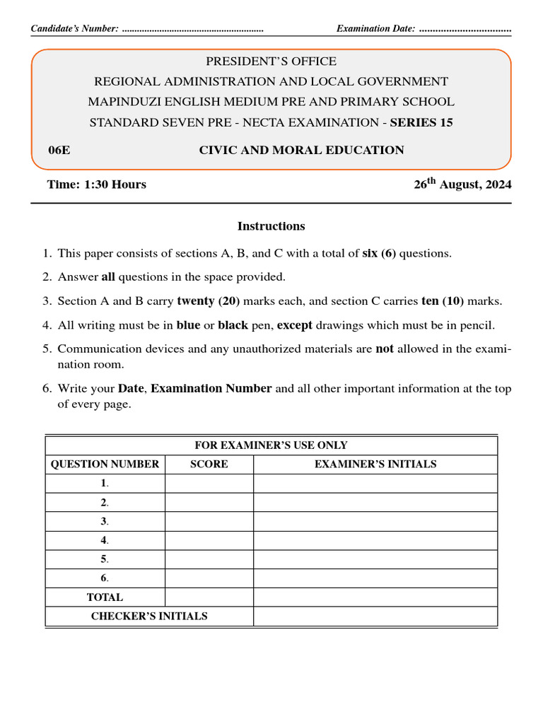 CIVIC AND MORAL EDUCATION | PDF