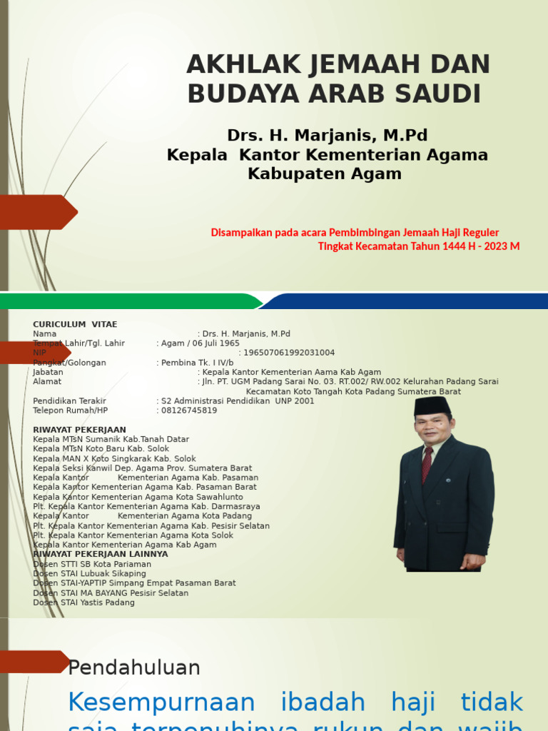 Akhlak Jemaah Dan Budaya Arab Saudi | PDF