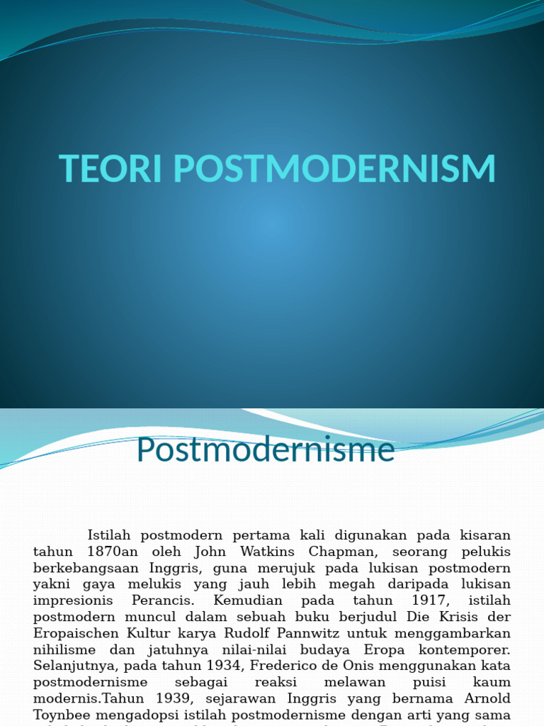TEORI_POSTMODERNISME | PDF