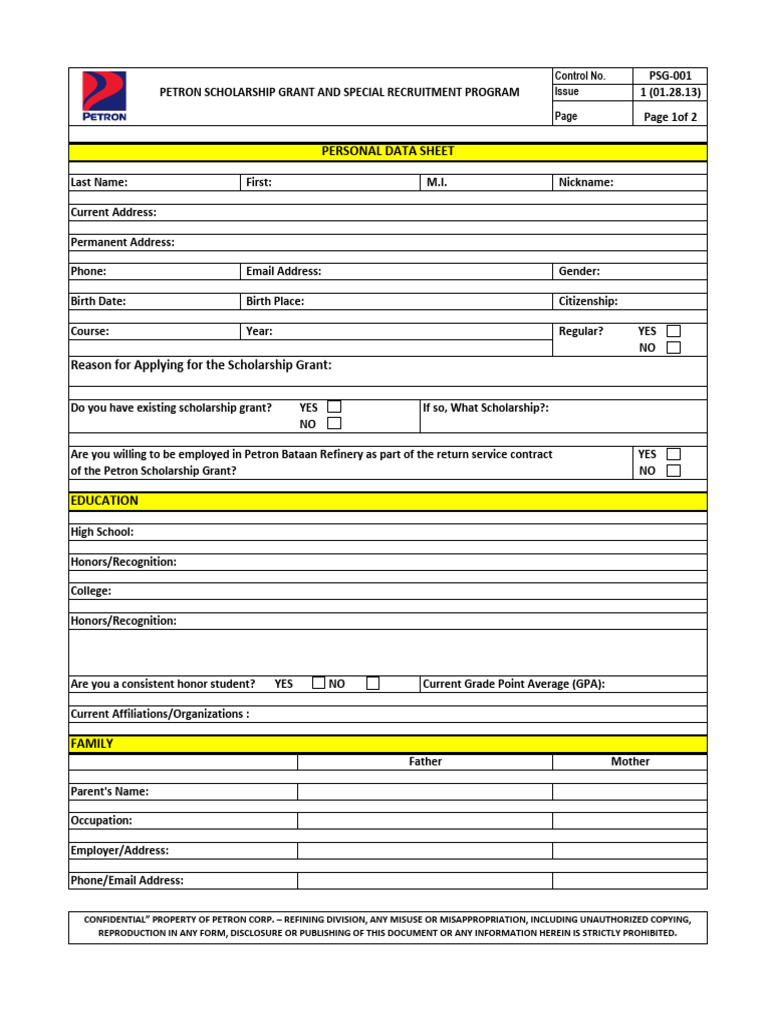 Petron Application Form | PDF