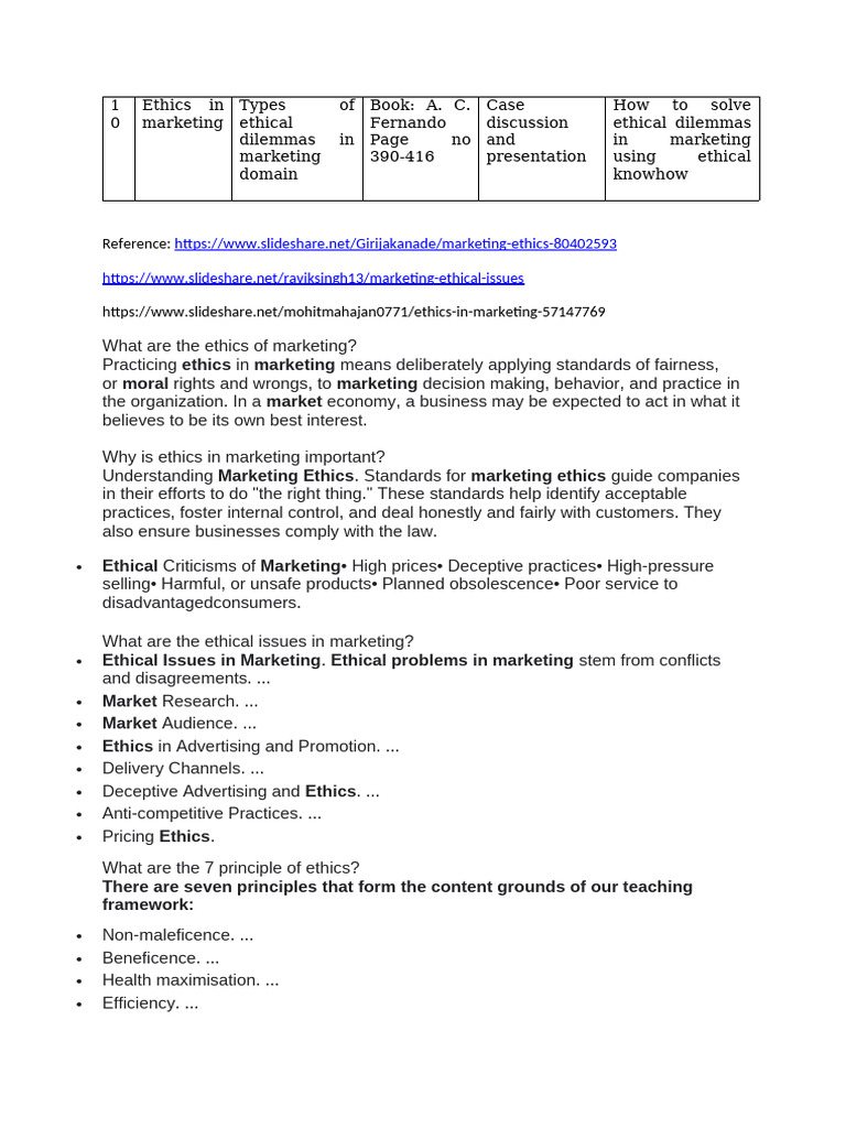 BUSINESS ETHICS Study Material 10th and 11th Session | PDF